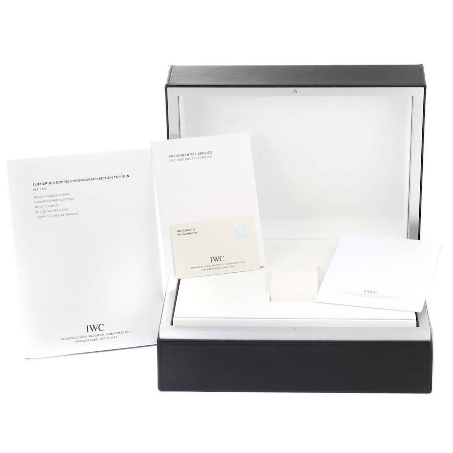 IWC Pilot Top Gun Rattrapante Chrono Mens Ceramic Watch IW379901 Box ...