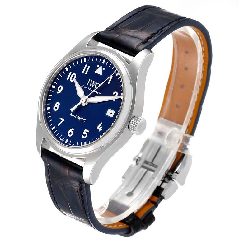 IWC Pilots Midsize Blue Dial Automatic Mens Watch IW324008 Unworn For ...