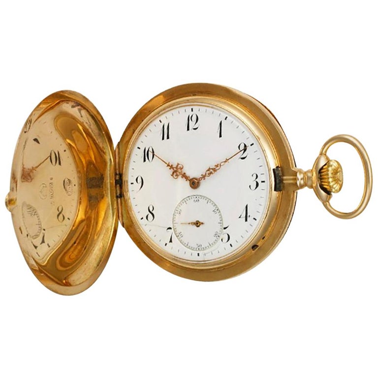 IWC Pocket Watch 568502 14 Karat White Dial Manual Watch For Sale at ...