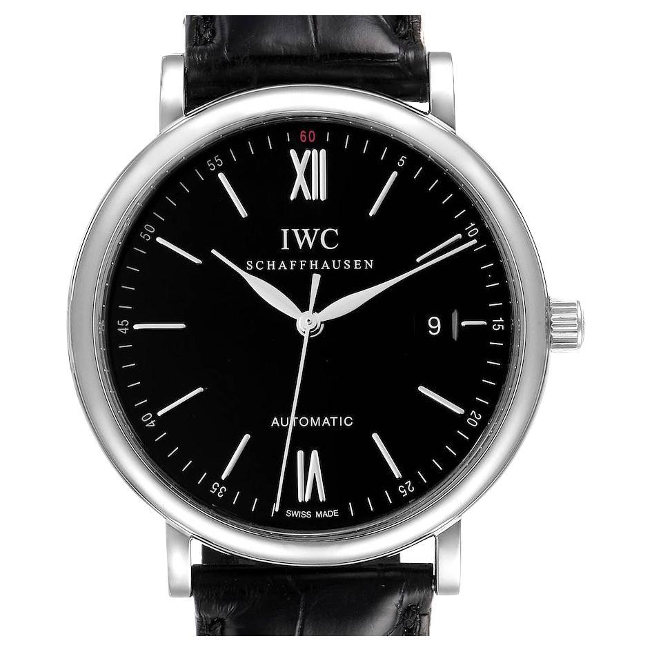 IWC 3537 GST Alarm IW3537 Black Dial Stainless Steel Swiss Automatic ...
