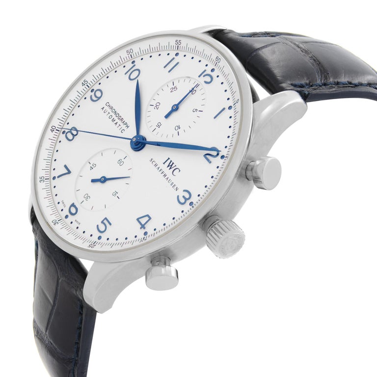 IWC Portugieser Steel Chronograph Silver Dial Automatic Men Watch ...