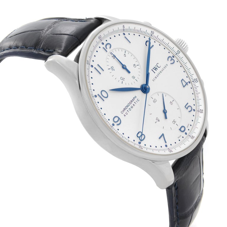IWC Portugieser Steel Chronograph Silver Dial Automatic Men Watch ...