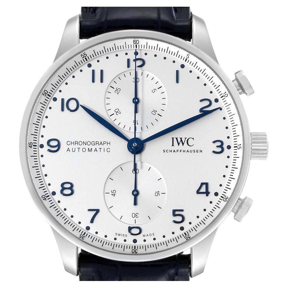 IWC Portugieser 7 Day Steel Silver Dial Mens Watch IW500712 Box Card ...