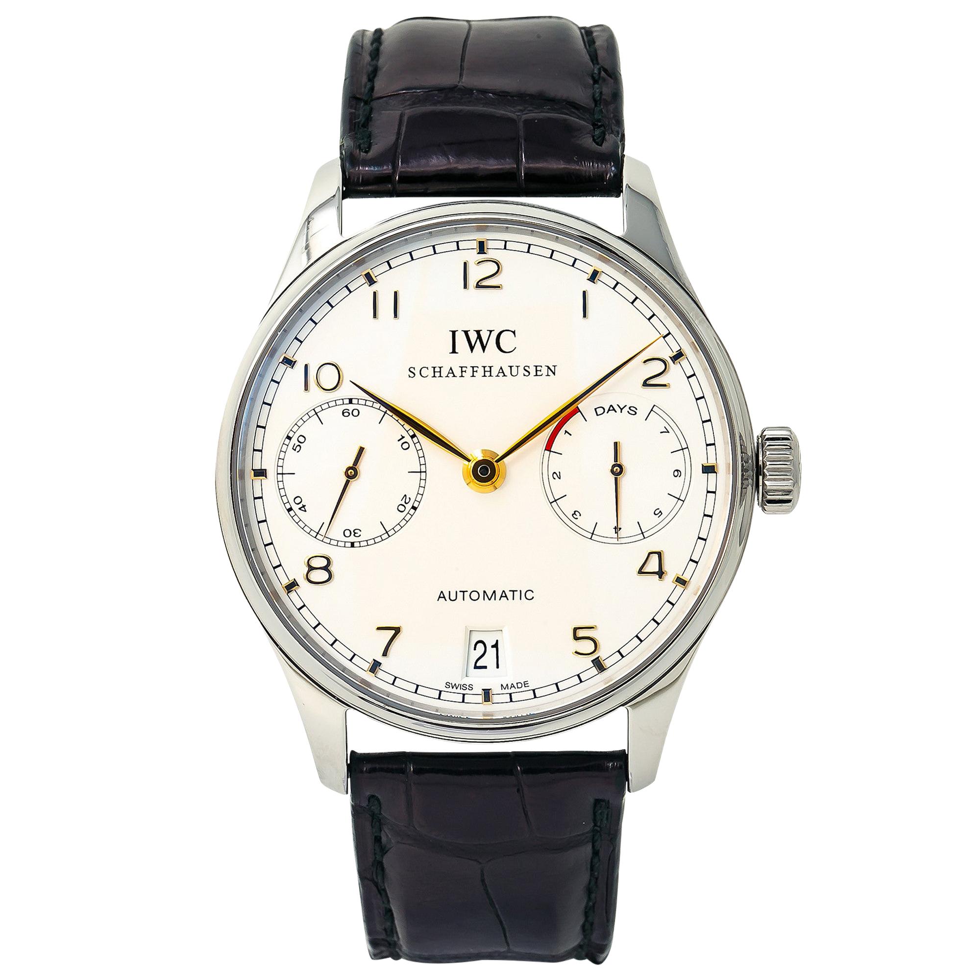IWC White Gold Portuguese Chrono-Automatic Ref IW371431 at 1stDibs