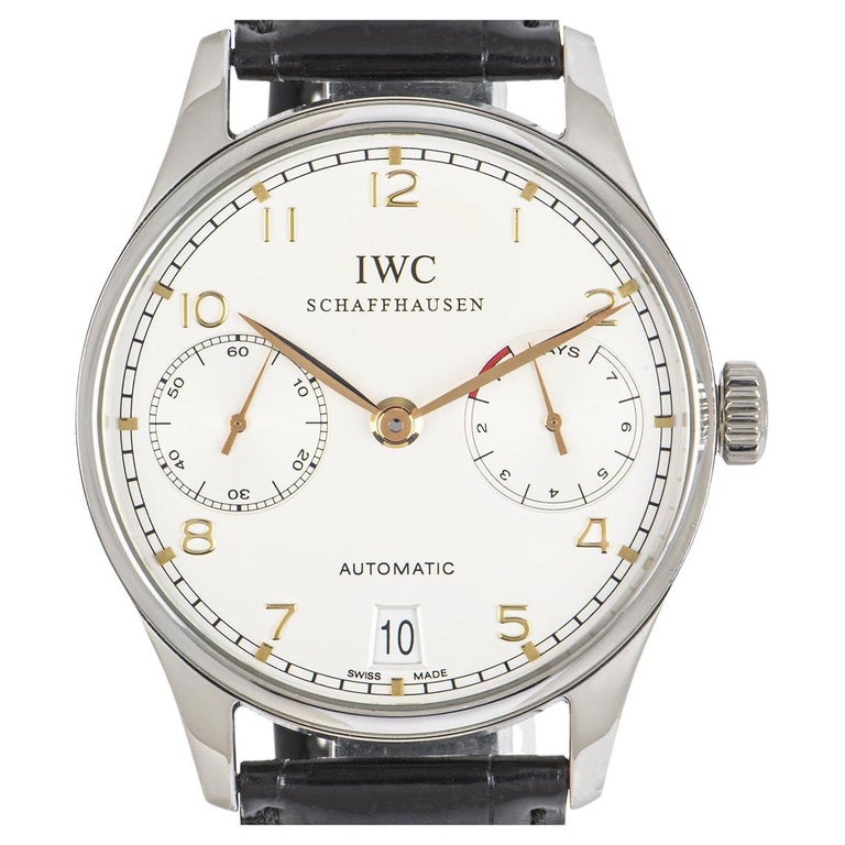 IWC Portuguese Silver Dial Watch IW500114 at 1stDibs