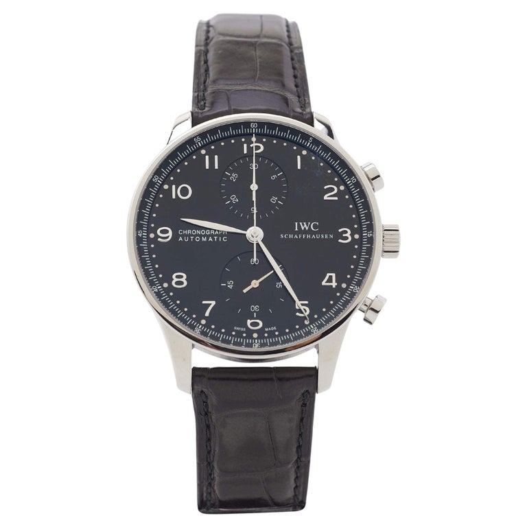 IWC Stainless Steel Alligator Leather Portugieser Men's Wristwatch 40. ...