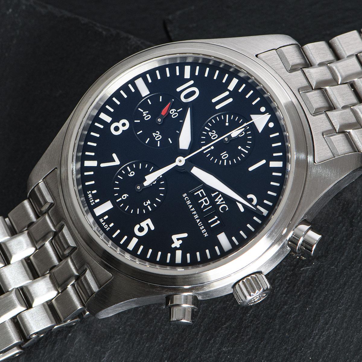 IWC Stainless Steel Pilot's Watch Chronograph IW371704 at 1stDibs | iwc ...