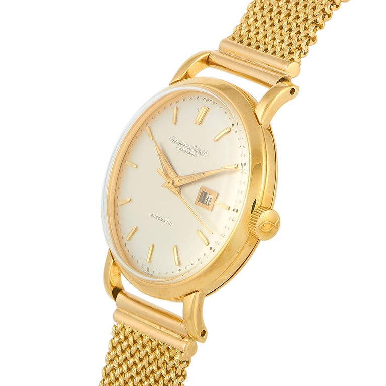 IWC Yellow Gold Watch at 1stDibs