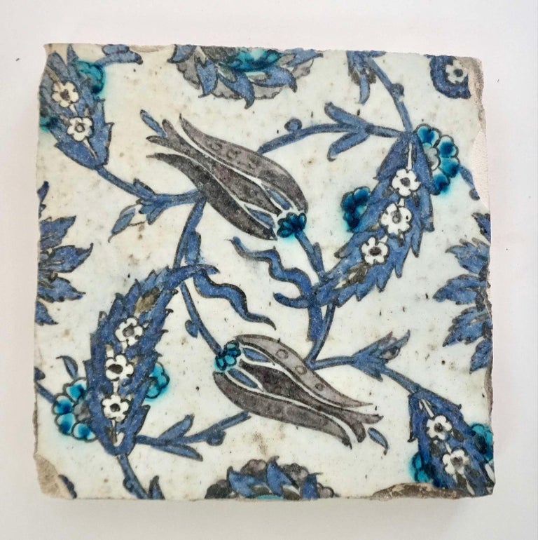 Iznik Pottery Tiles, 17th Century Ottoman Turkey, Set of Three For Sale ...