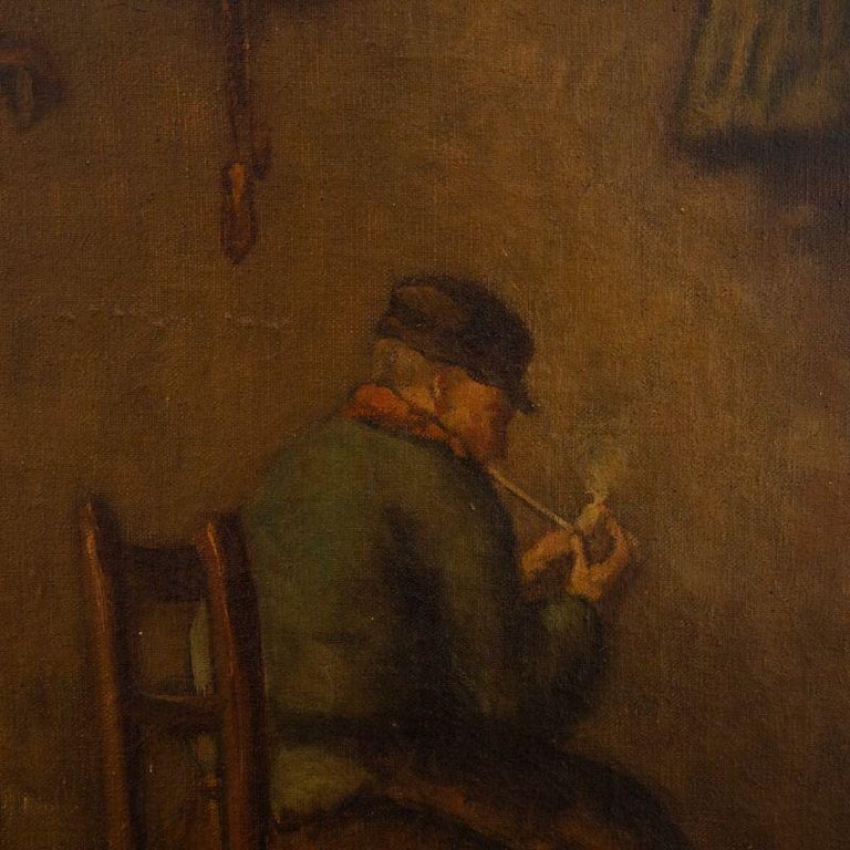 J. Batten - Dutch School Early 20th Century Oil, Smoking Beside the ...