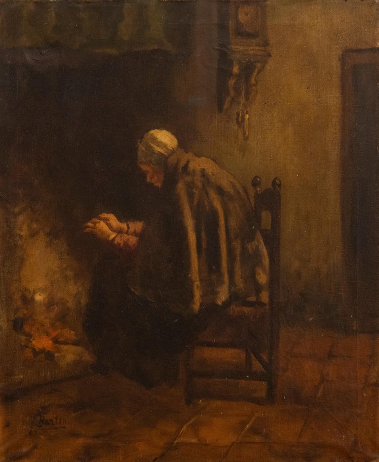 J. Batten - Dutch School Early 20th Century Oil, Warm Hands For Sale at ...