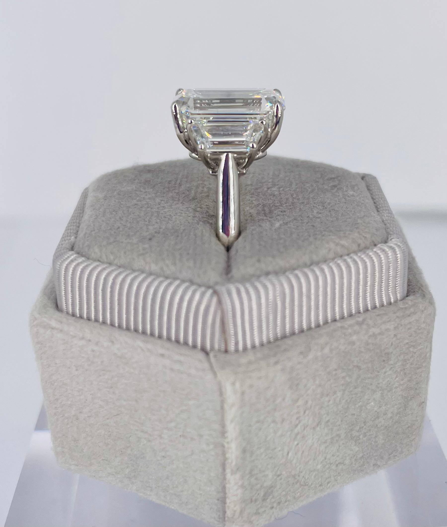 J. Birnbach 5.01 carat Emerald Cut Diamond Engagement Ring with ...