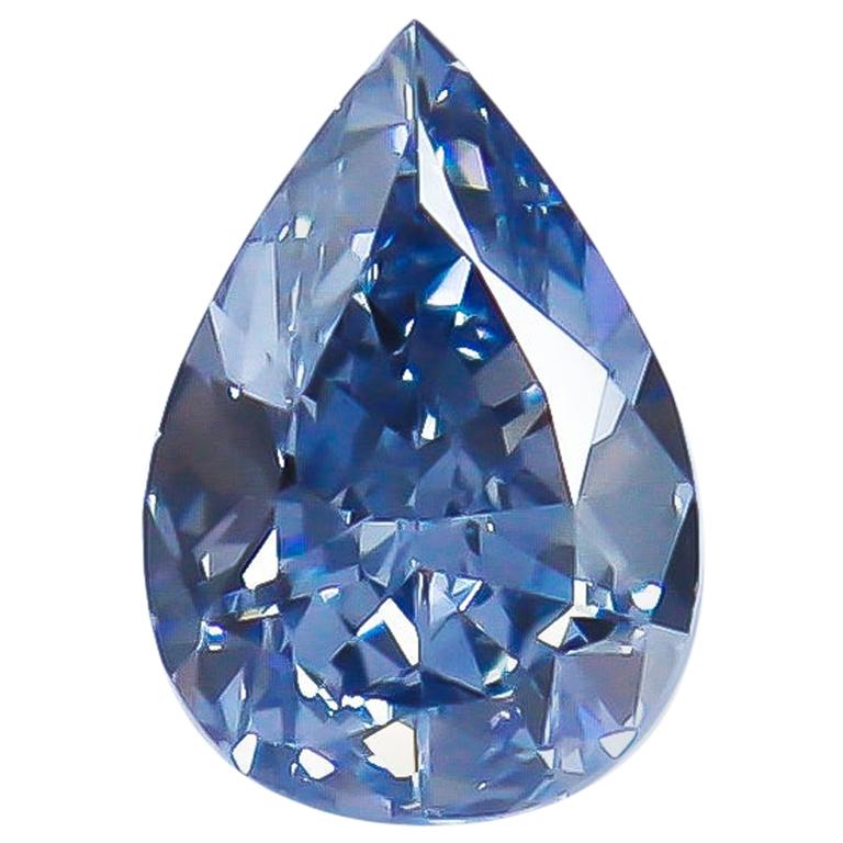 J. Birnbach GIA Certified 2.61 Carat Fancy Vivid Blue VS2 Pear ...