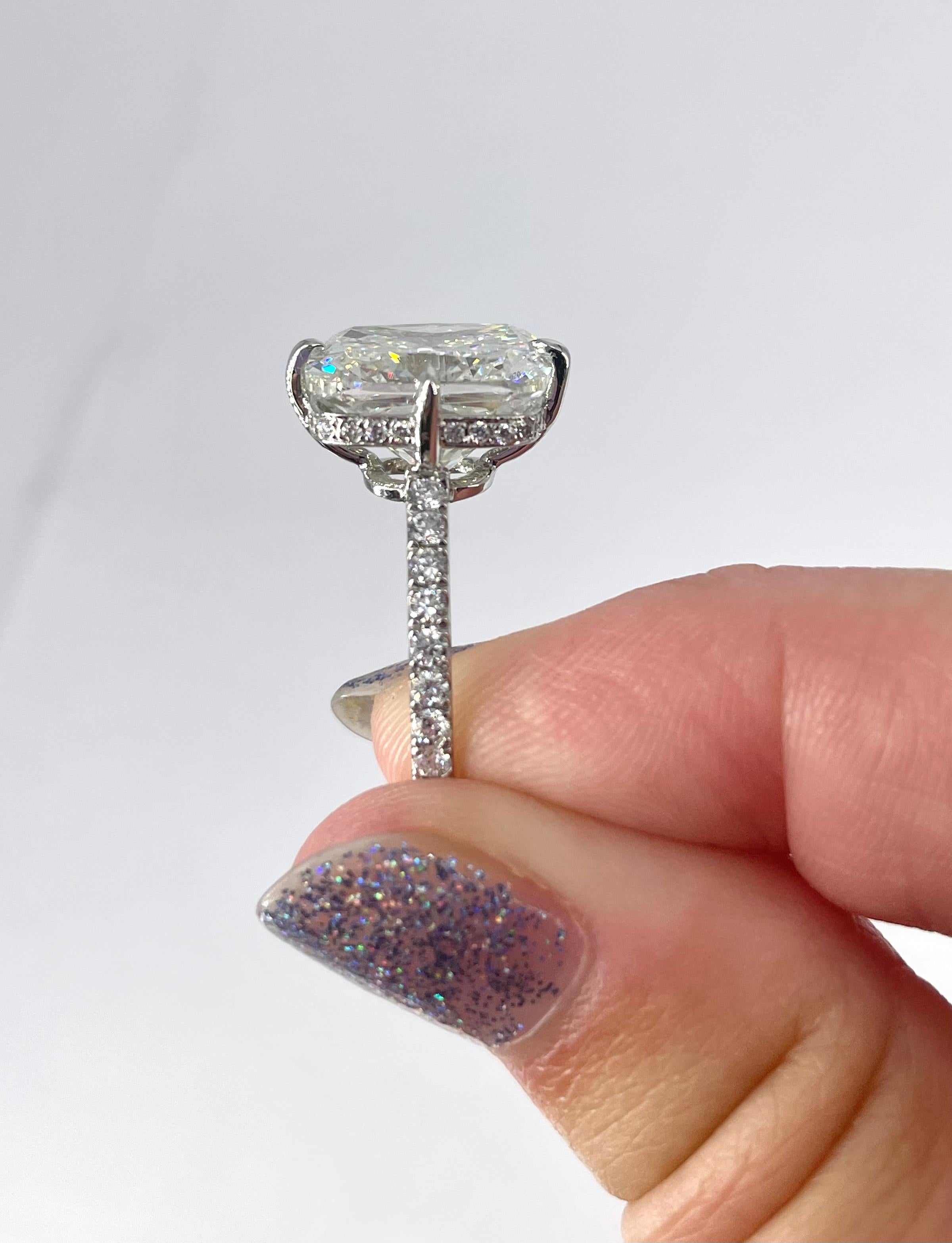 J. Birnbach 7.22 carat Cushion Brilliant Compass Prong Pave Engagement ...