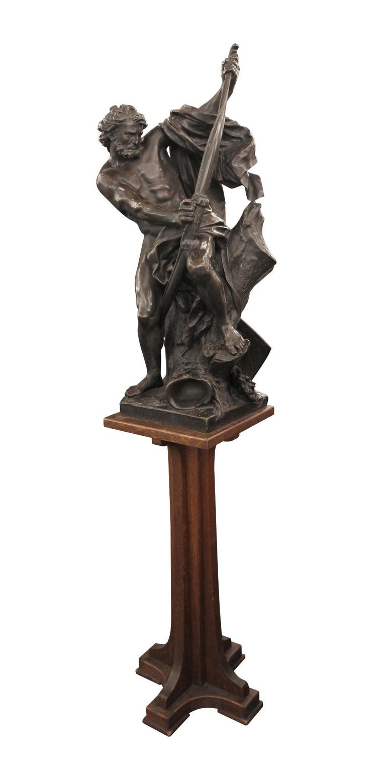 J. Bousseau "Bronze Ulysses Bending His Bow Sculpture", circa 1900 For ...