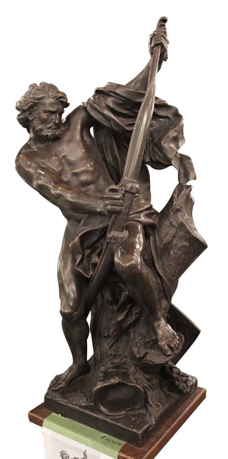 J. Bousseau "Bronze Ulysses Bending His Bow Sculpture", circa 1900 For ...