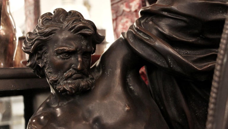 J. Bousseau "Bronze Ulysses Bending His Bow Sculpture", circa 1900 For ...
