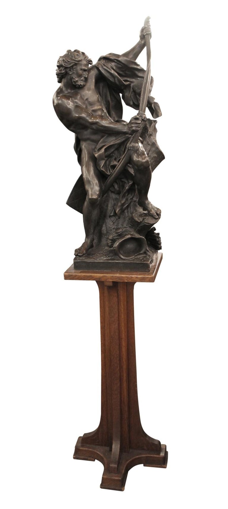 J. Bousseau "Bronze Ulysses Bending His Bow Sculpture", circa 1900 For ...