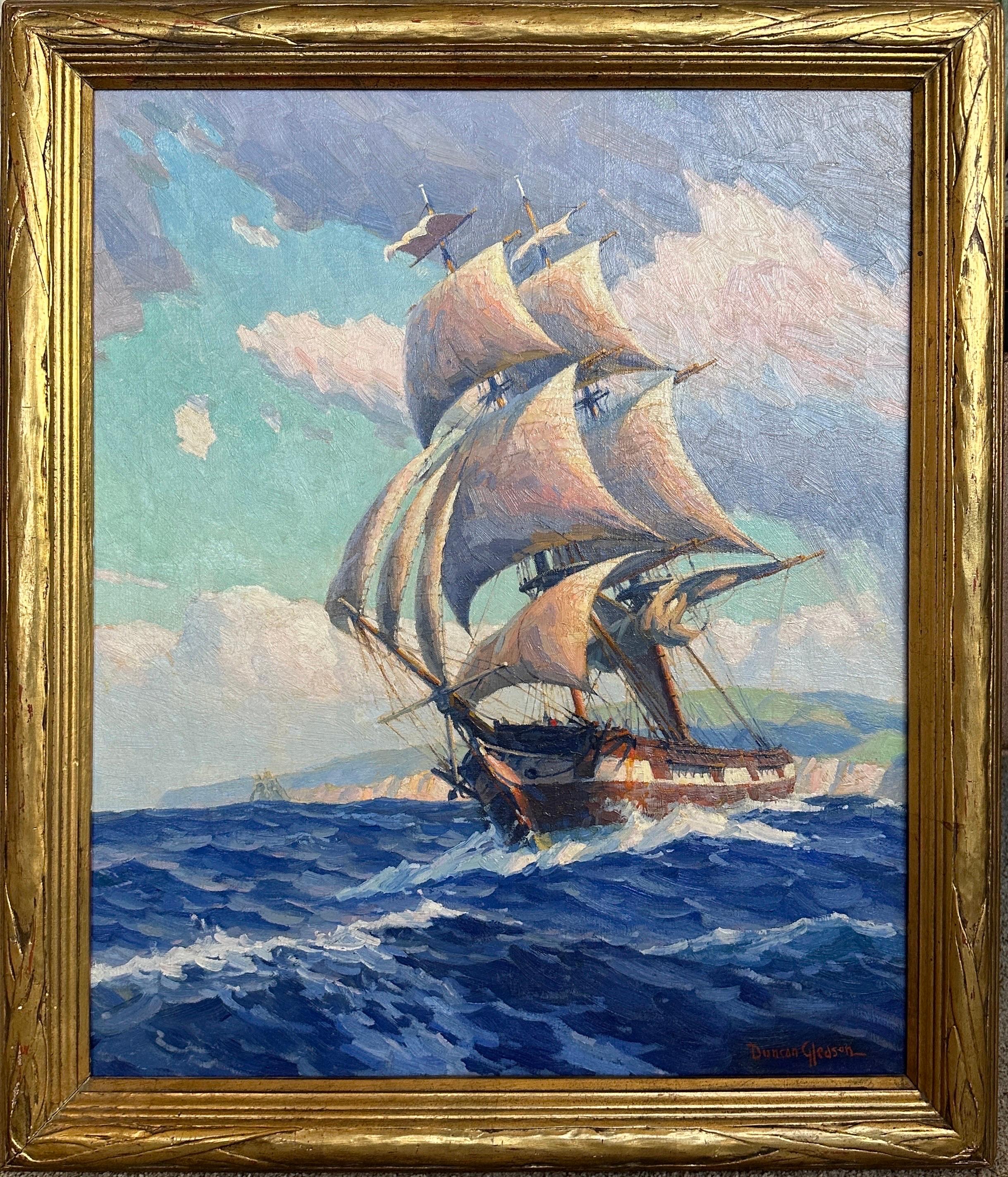 J. Duncan Gleason - The Brig Pilgrim For Sale at 1stDibs