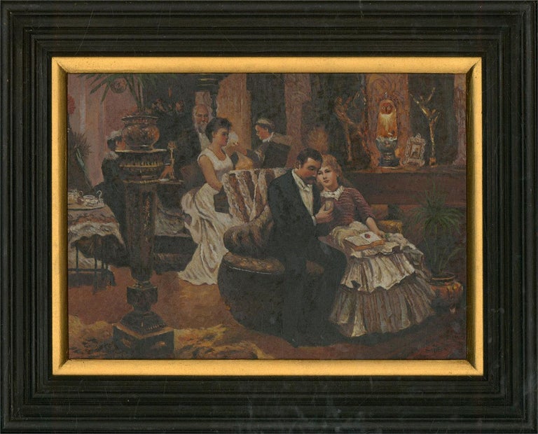 J. Harrow - J. Harrow - Framed 20th Century Oil, The Secret Engagement ...