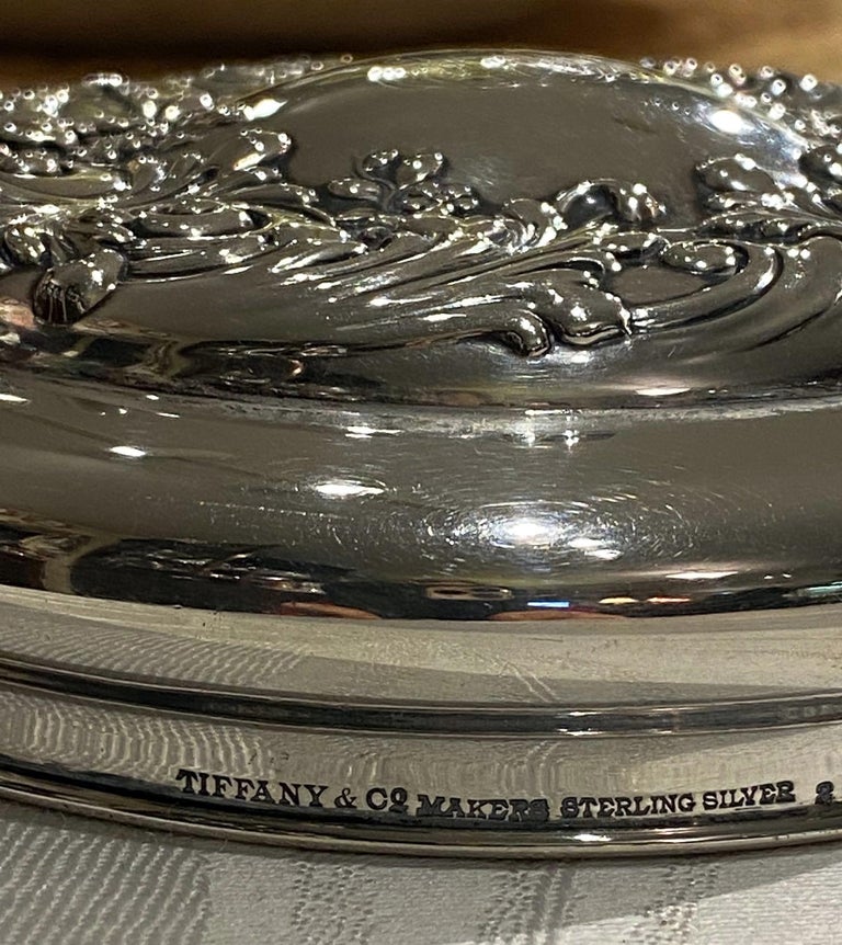 J. Hoare Hand Blown "Rock Crystal" ABP Biscuit Barrel with Tiffany ...