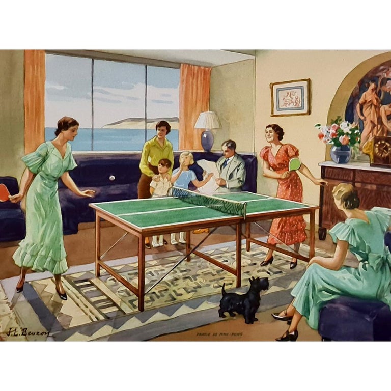J. L. Beuzon - Circa 1930 Original poster by J. L. Beuzon - Ping-pong ...