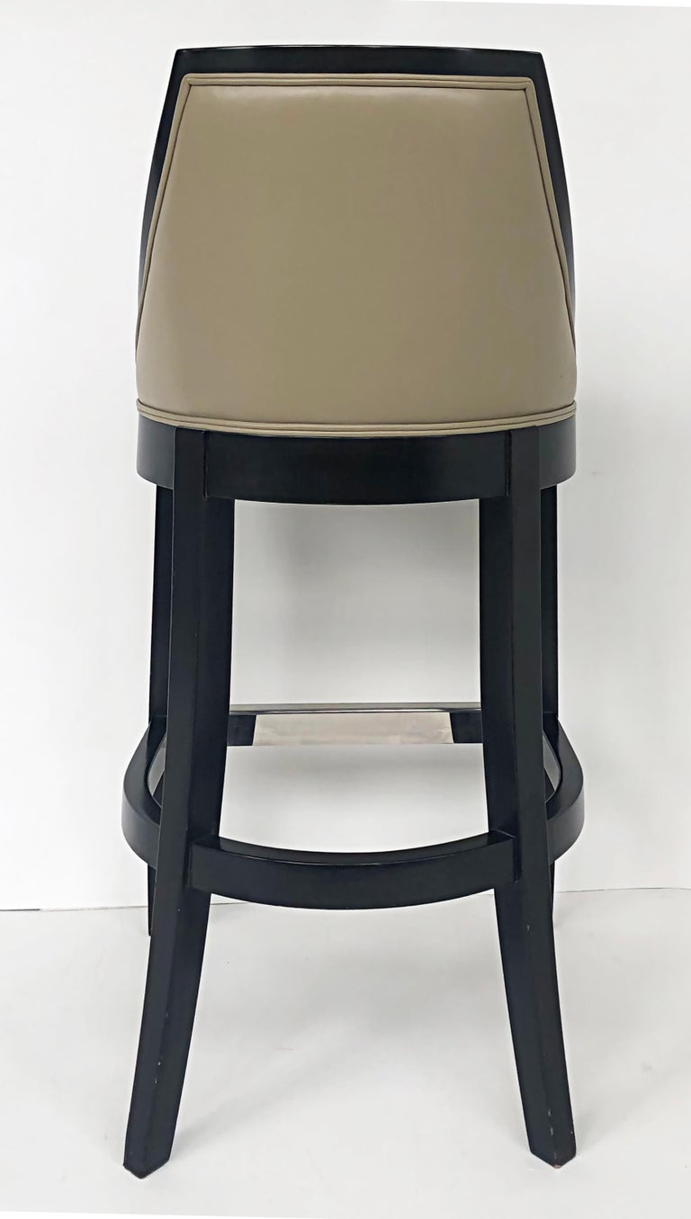 J. Robert Scott Roma Bar Stools in Black Lacquered and Goose Down, Pair ...