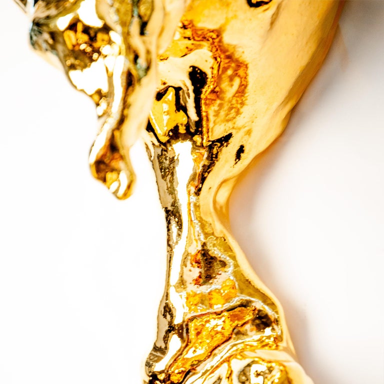 J Schatz Studio 2018 Gold Amorphous Wall Sconce, Organic Modern For ...