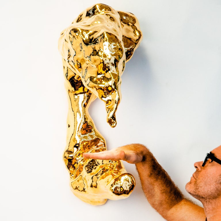 J Schatz Studio 2018 Gold Amorphous Wall Sconce, Organic Modern For ...