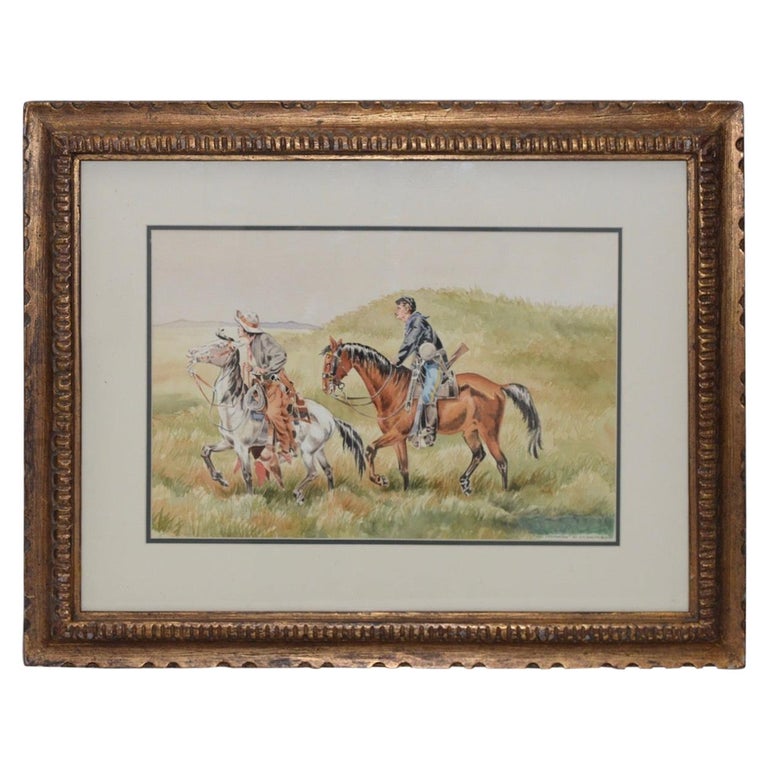 J. Thomas Soltesz "The Couriers" Original Watercolor For Sale at 1stDibs