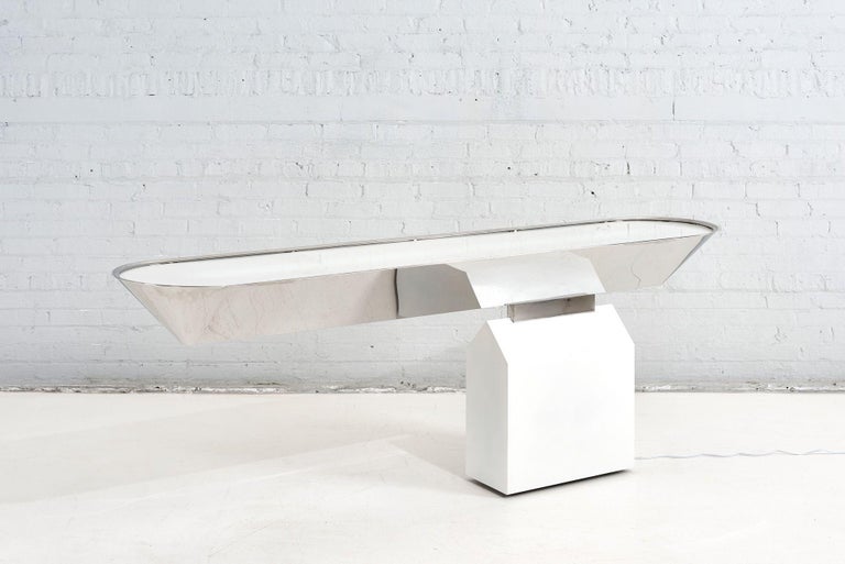 J. Wade Off Beam Stainless Console for Brueton, 1970 For Sale at 1stDibs