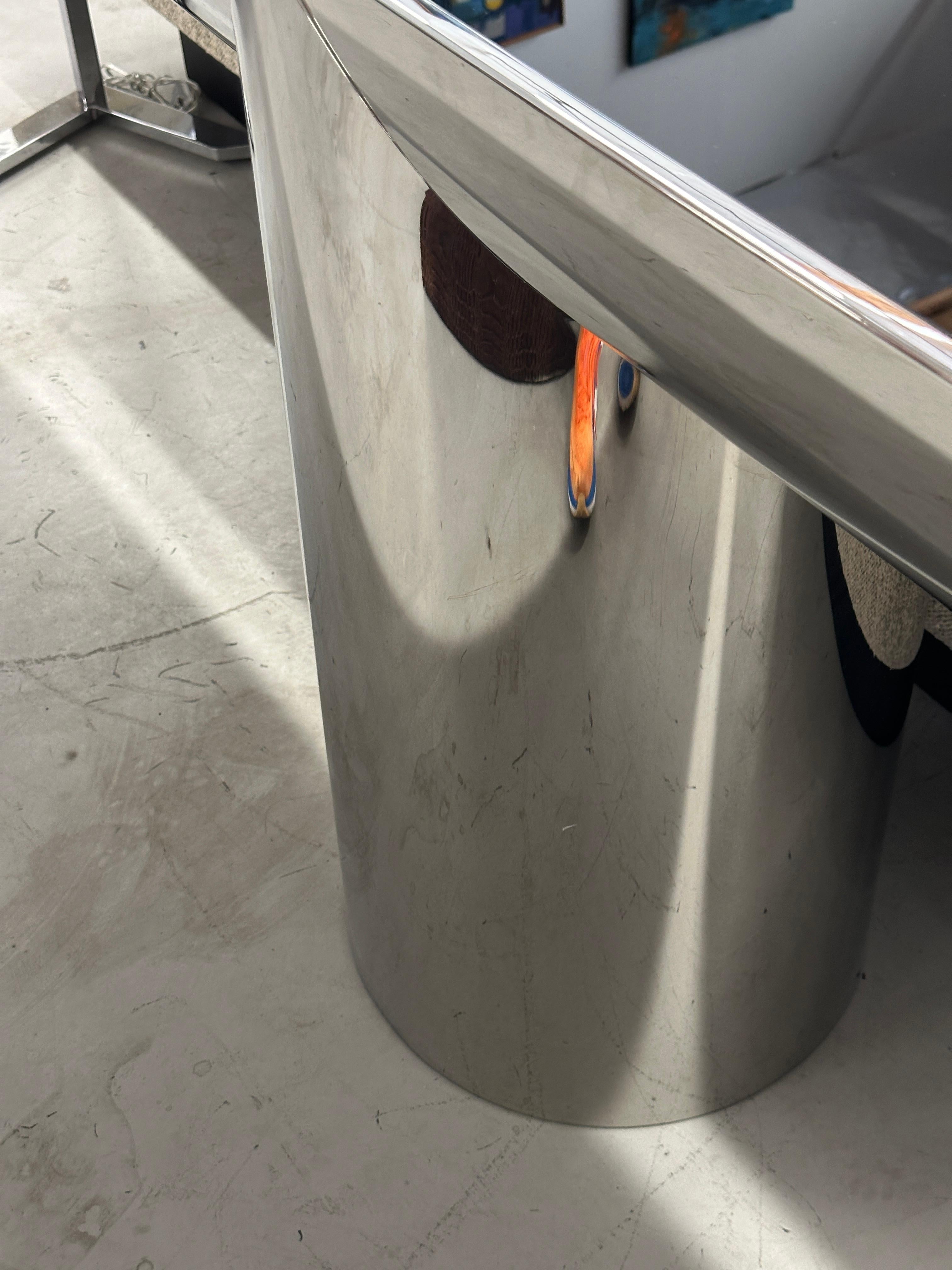 J Ward Beam for Brueton Steel and Black Glass Console For Sale at 1stDibs