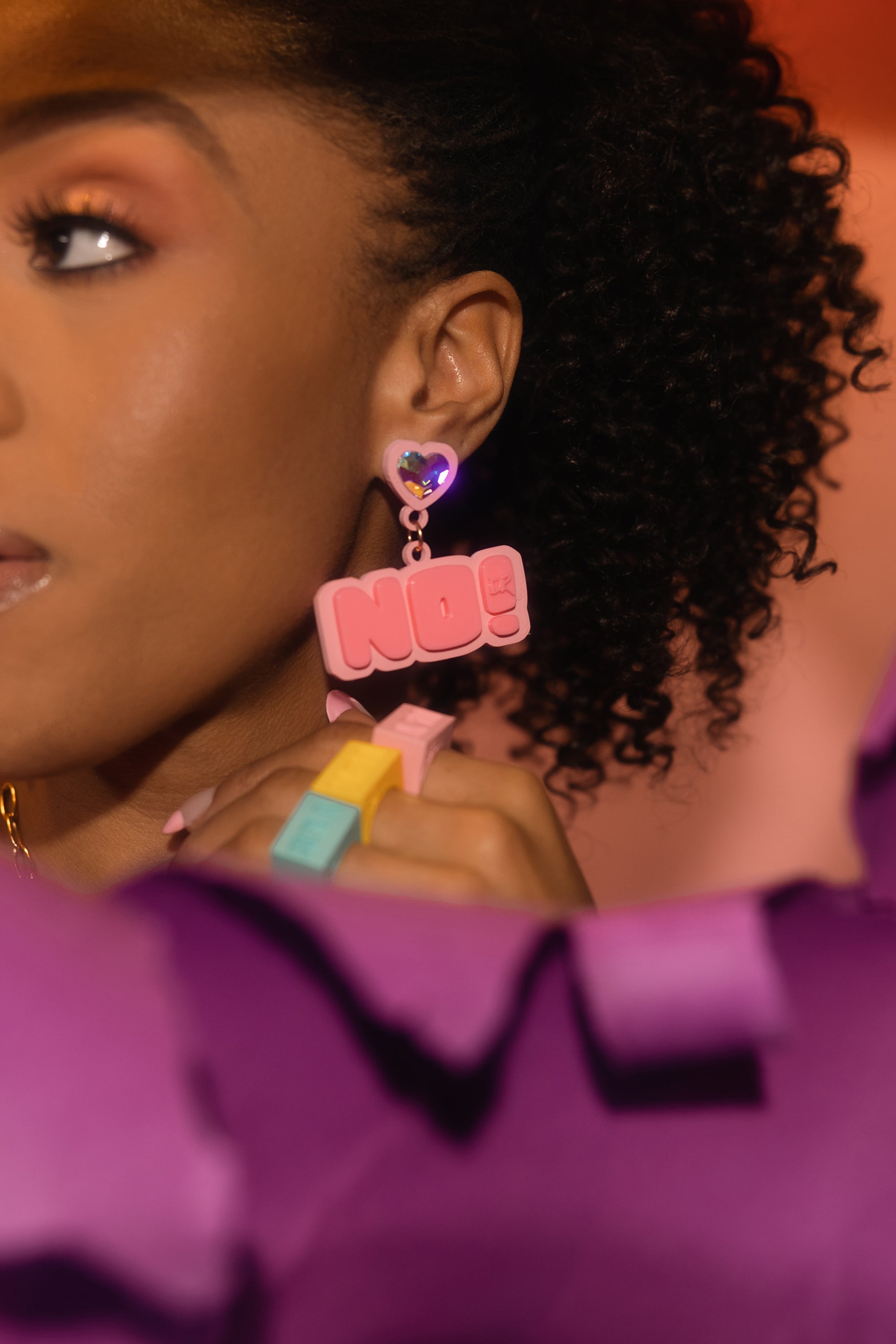 3d Printed Pretend Cloud Shaped Hoop Earrings, Matte Peach For Sale at ...