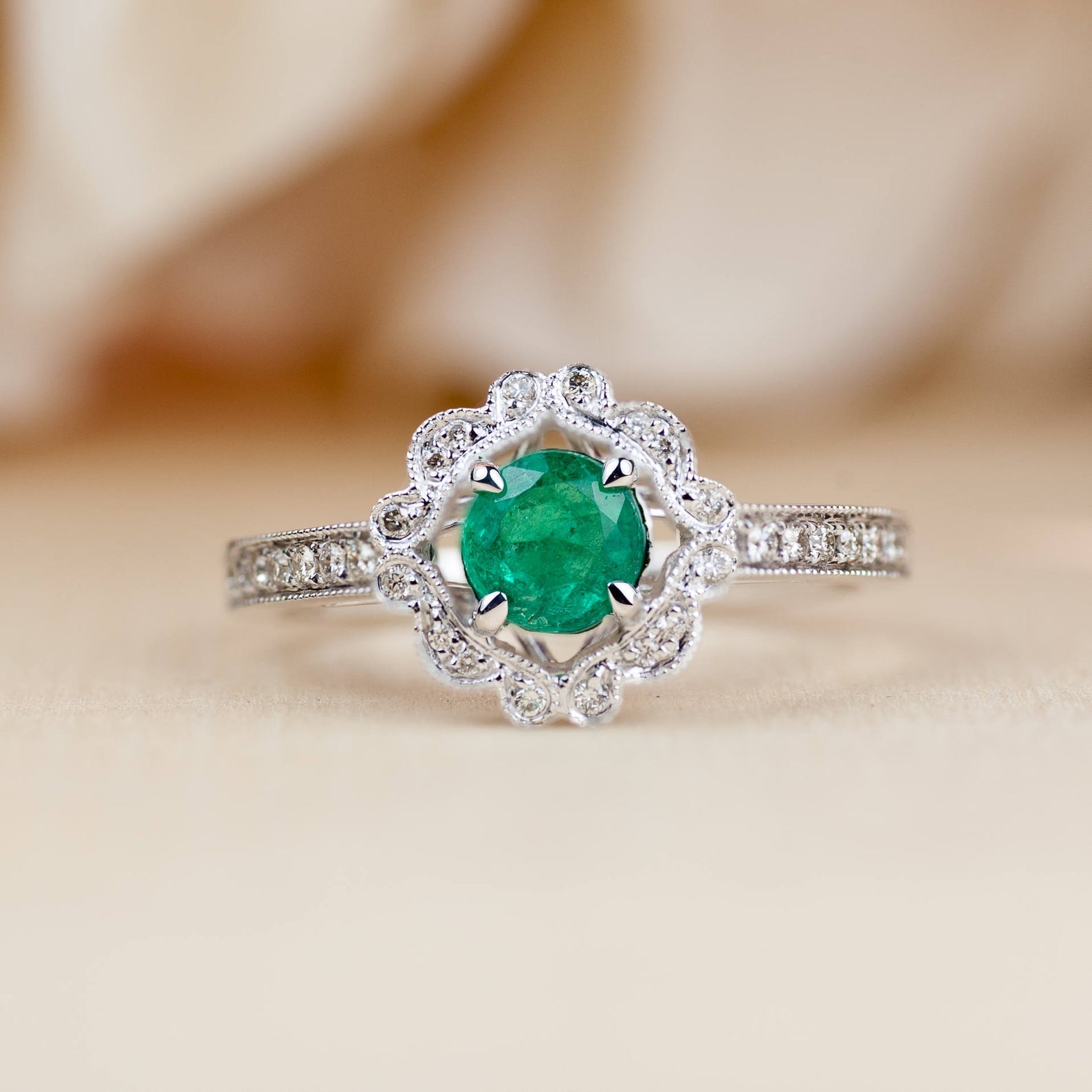 Caribbean Blue Diamond Ring with VS Diamonds on Band For Sale at ...