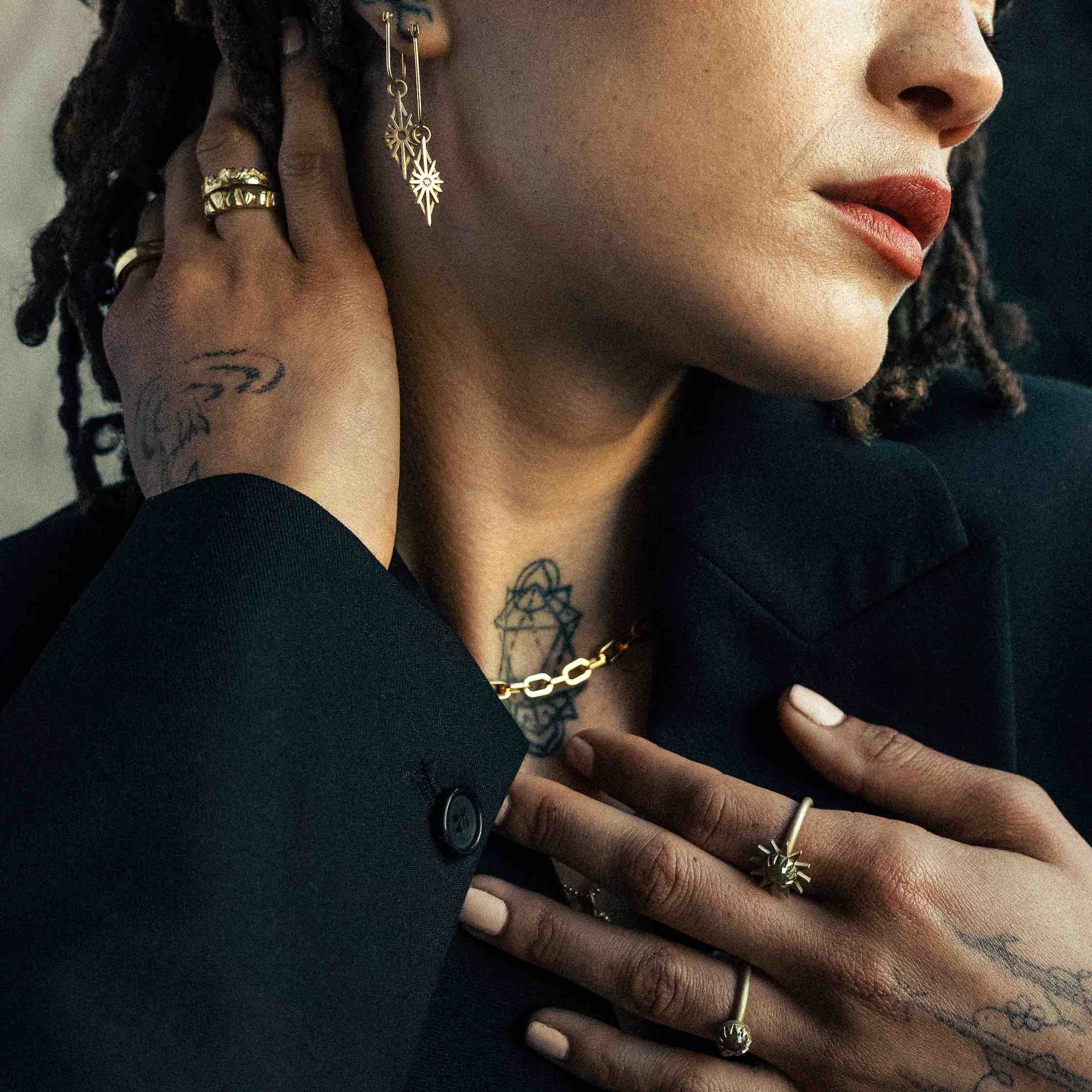 EMBLM Double Ball Chain Necklace – 14k Yellow Gold For Sale at 1stDibs