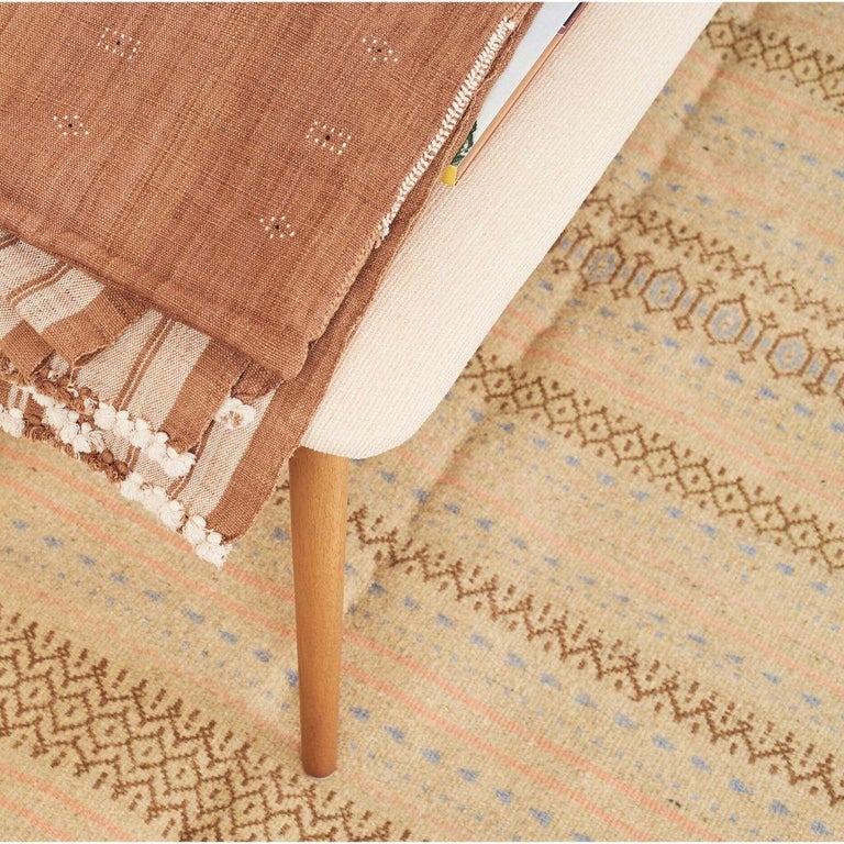 JAALI Handloom Wool Indian Rug in Soft Earthy Pastel Tones For Sale at ...