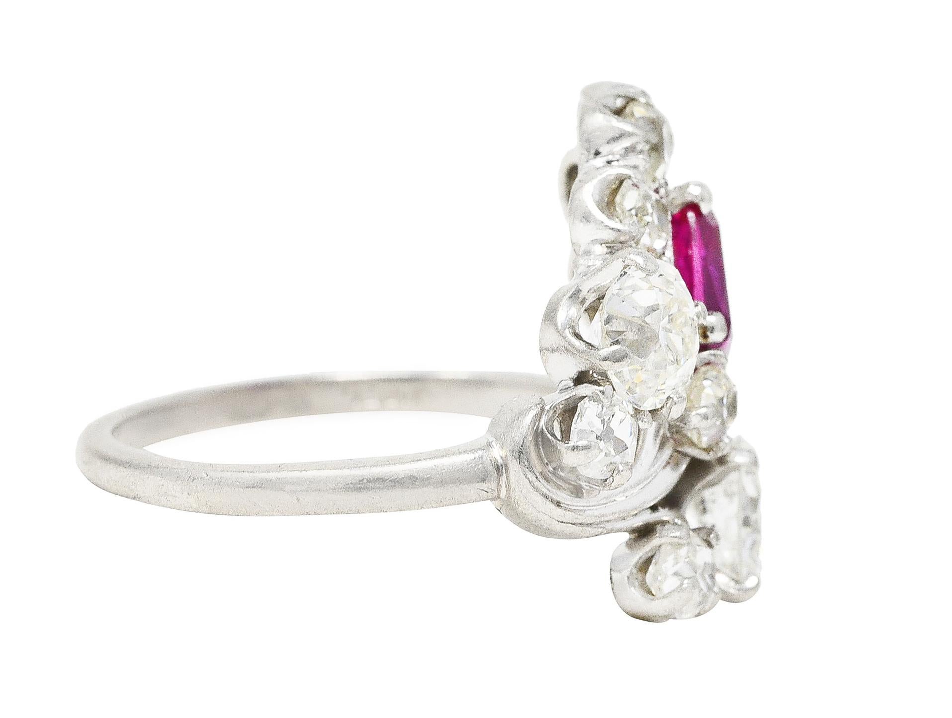 Jabel 1940's 3.36 Carats No Heat Burma Burmese Ruby Old Mine Diamond ...