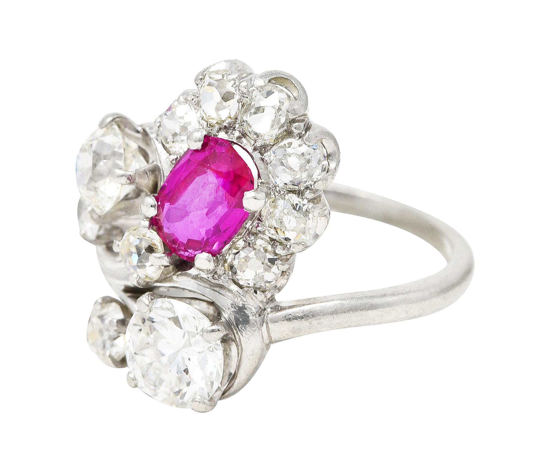 Jabel 1940's 3.36 Carats No Heat Burma Burmese Ruby Old Mine Diamond ...