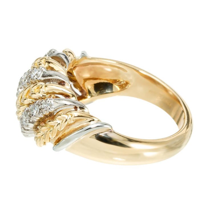 Jabel .40 Carats Diamond Yellow White Open Dome Ring For Sale at 1stDibs