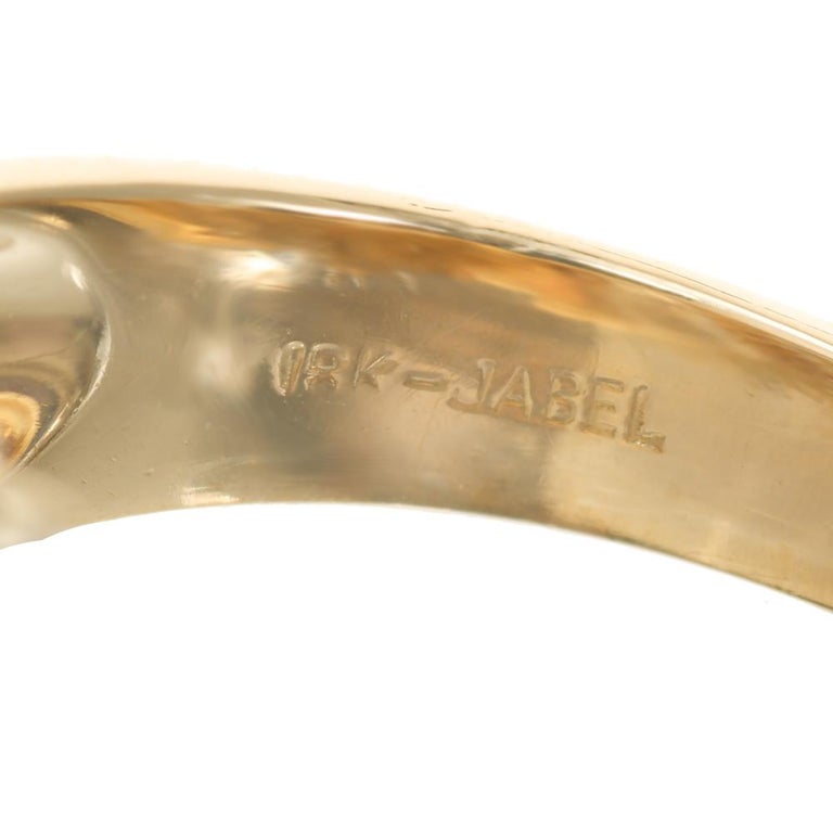 Jabel .40 Carats Diamond Yellow White Open Dome Ring For Sale at 1stDibs