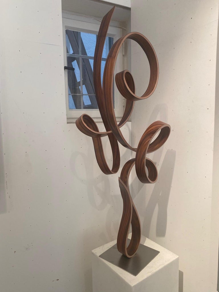 Jacinto Moros - MWT-curvilinear minimalist maple wood sculpture defying ...