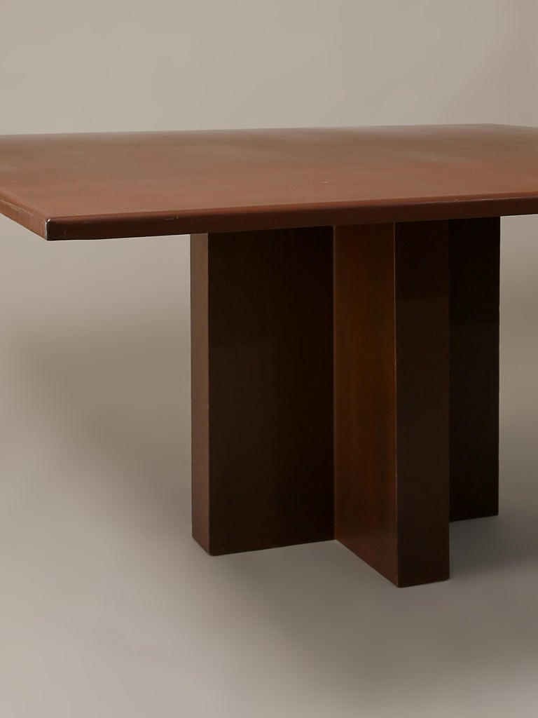Jack A. Chandler Powder-Coated Square Steel Table For Sale at 1stDibs