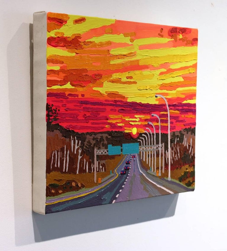 Jack Bishop - Left Lane Must Exit, oil and acrylic landscape painting ...
