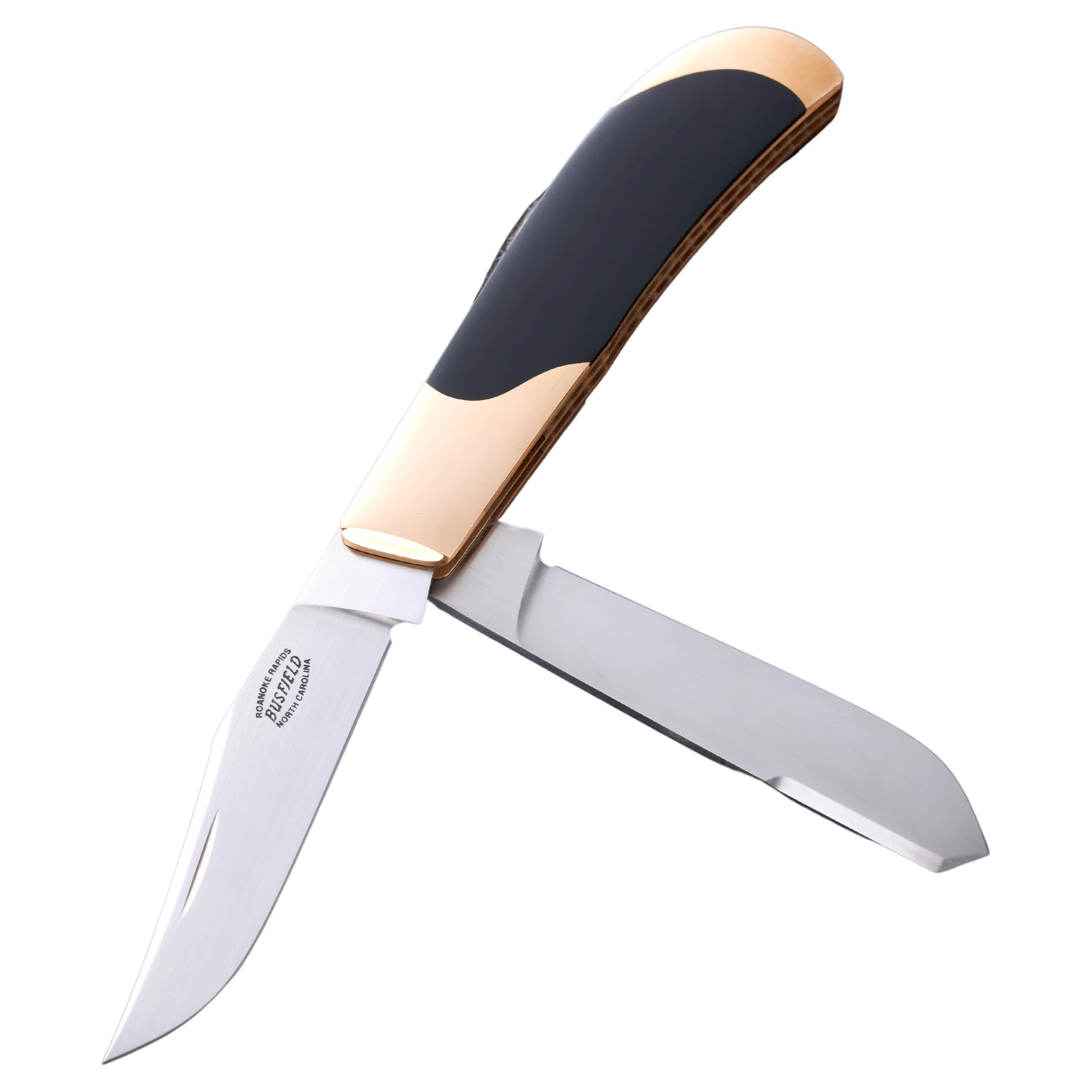 Jack Busfield, 18K Yellow Gold, Double Folding Knife with Black Jade at ...