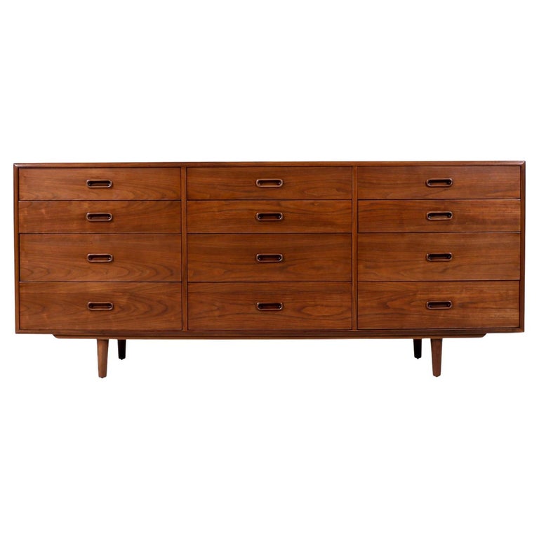 Jack Cartwright Walnut 12-Drawer Dresser for Founders Co. For Sale at ...
