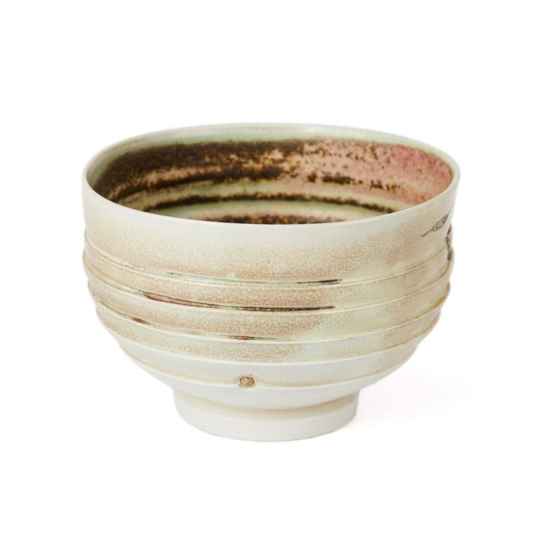 Jack Doherty Studio Pottery Porcelain Ribbed Bowl at 1stDibs