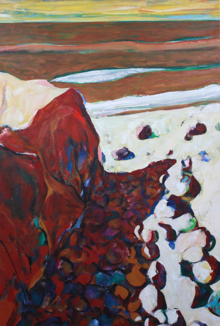 Jack Freeman - "Rockaway Beach Point", Abstracted Coastal Painting in ...