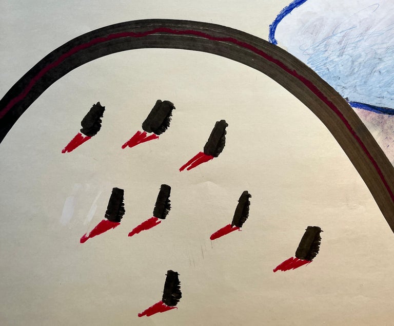 Jack Hooper - Modernism 1969 "Figures with Shadows" Abstract Landscape ...