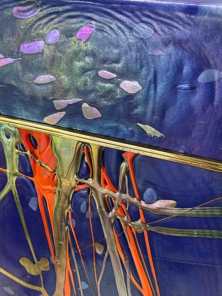 Jack Ink Art Glass Box, 1980s For Sale at 1stDibs