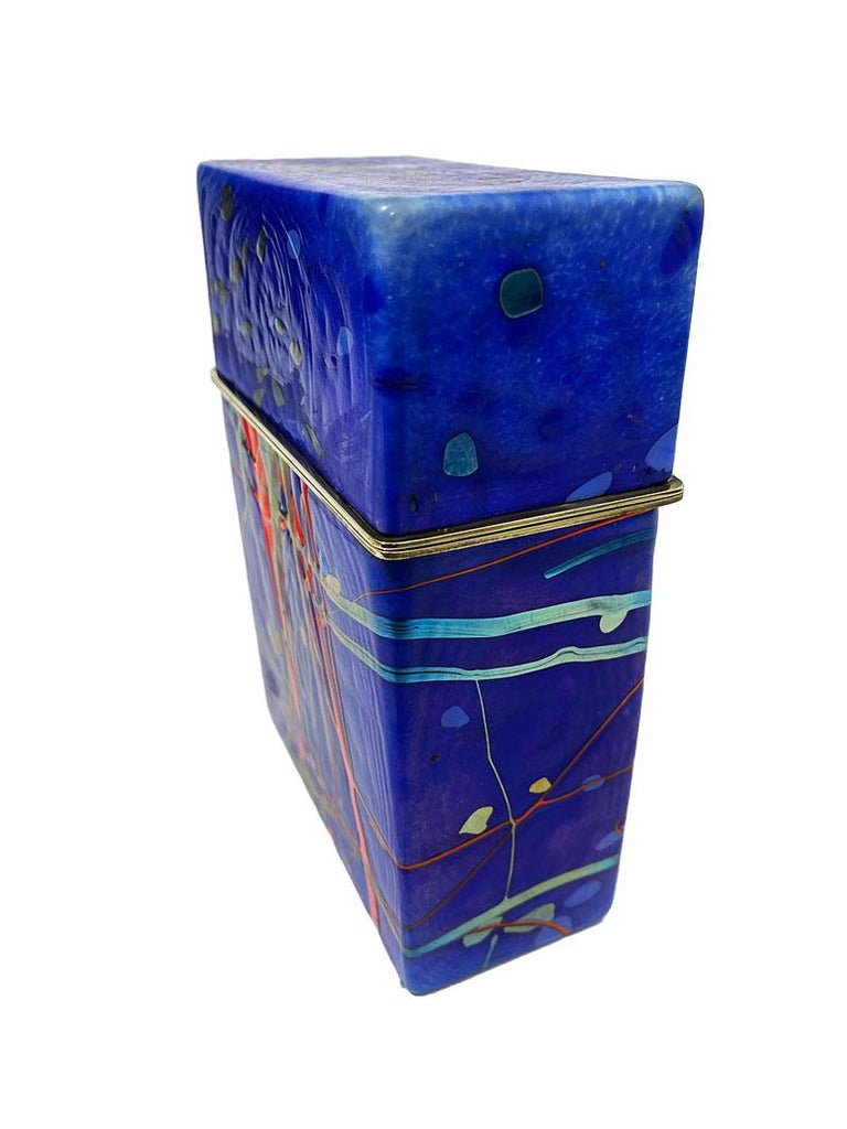 Jack Ink Art Glass Box, 1980s For Sale at 1stDibs